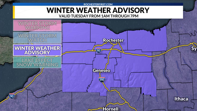 Weather forecast: Accumulating snow Tuesday morning