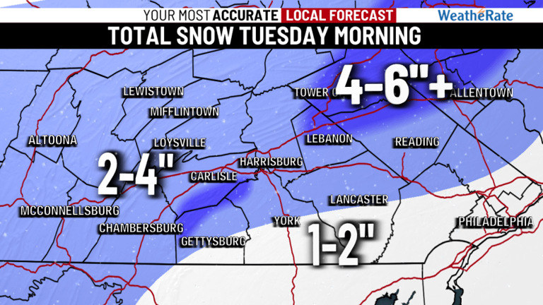 Snow begins daybreak Tuesday, mixing with rain for some