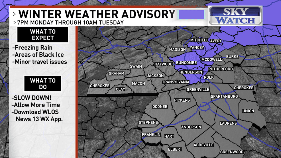 Winter Weather Advisory issued for parts of WNC as freezing rain, icy ...