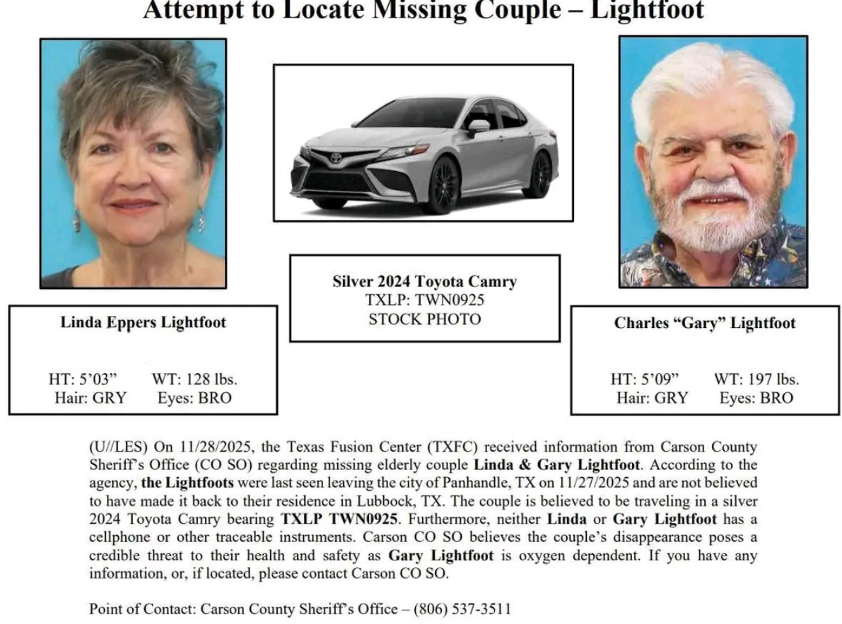 Texas authorities say missing Lubbock couple found dead in New Mexico