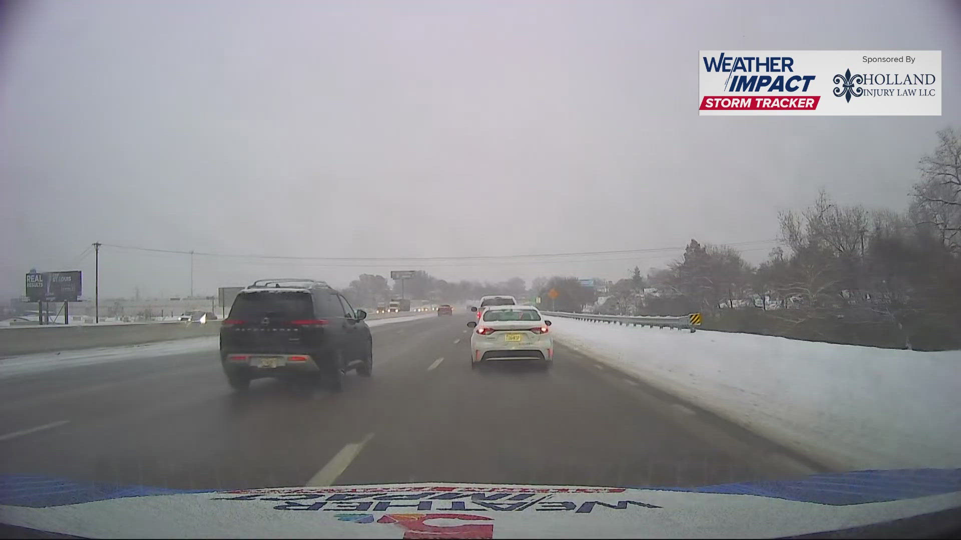 Crews work to treat roads after snow storm slams St. Louis