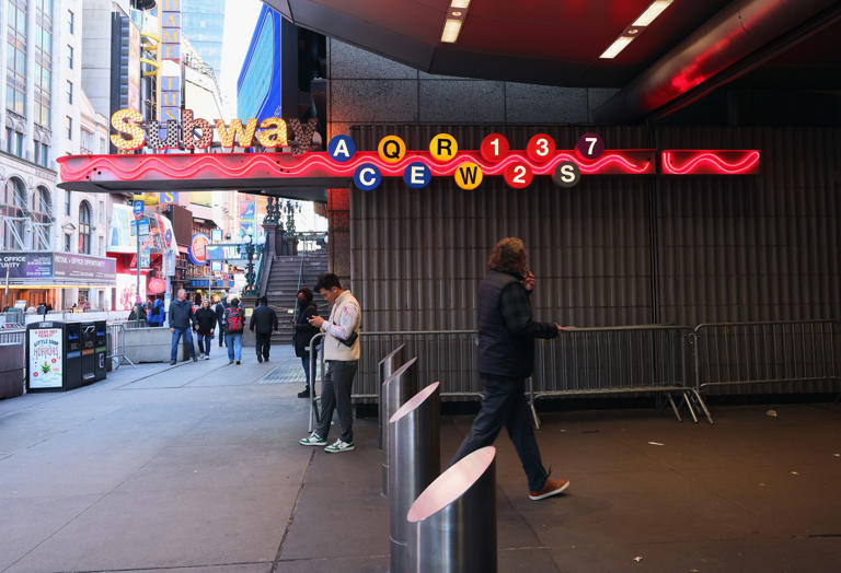 Homeless man catches fire on subway train near Times Square