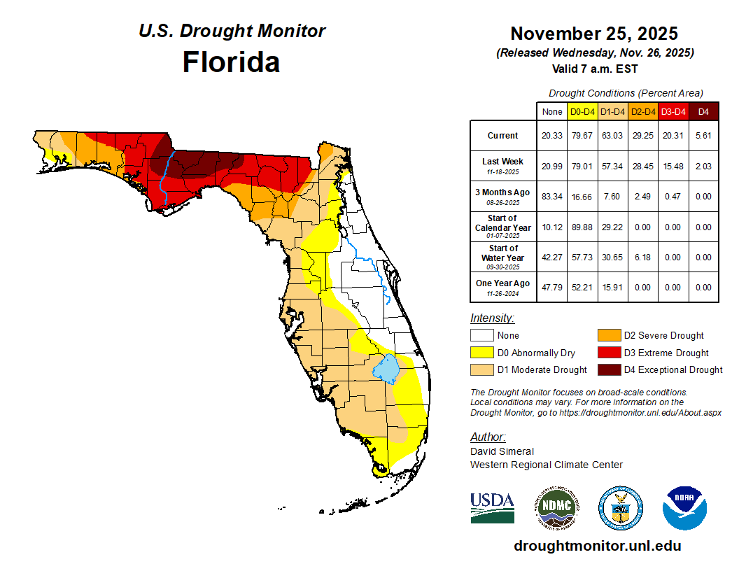 Record-dry November in Jacksonville. See December forecast outlook