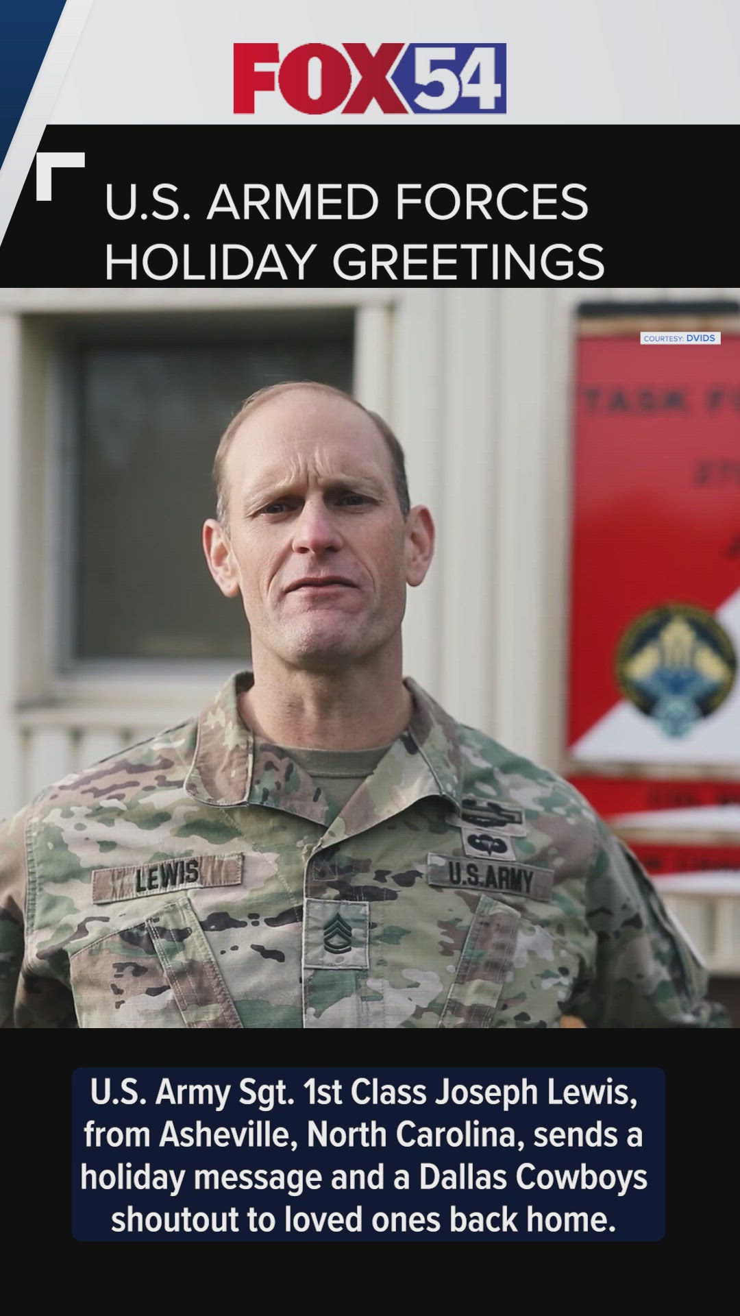 Holiday greeting from U.S. Army Sgt. 1st Class Joseph Lewis, Asheville ...