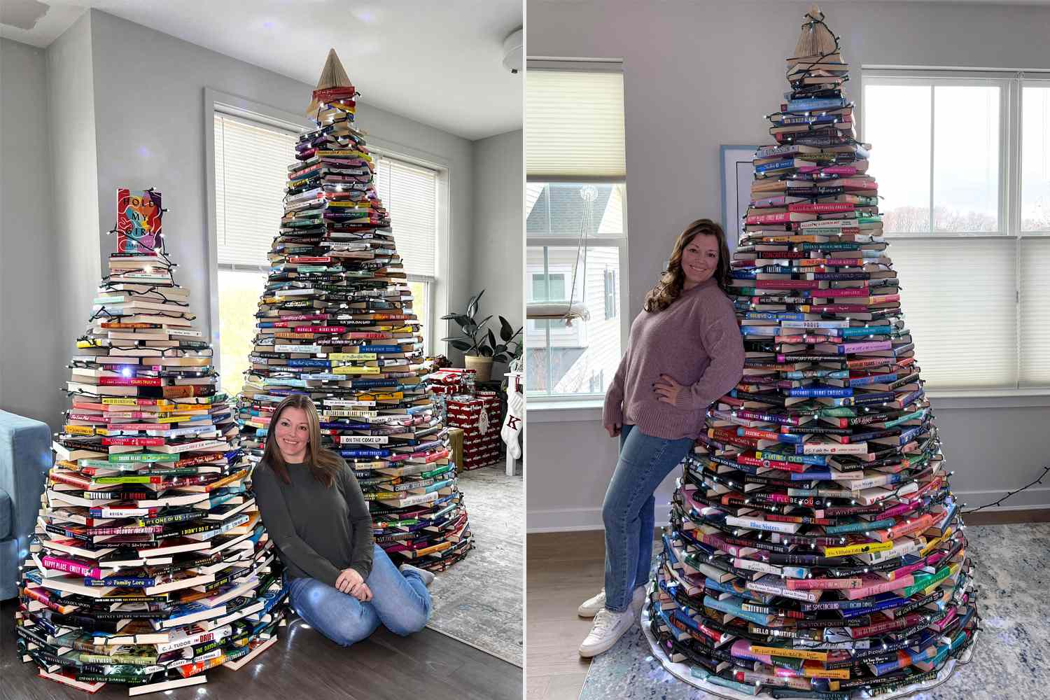 Every Year She Builds a Life-Sized Christmas Tree of Books. Why She Had ...