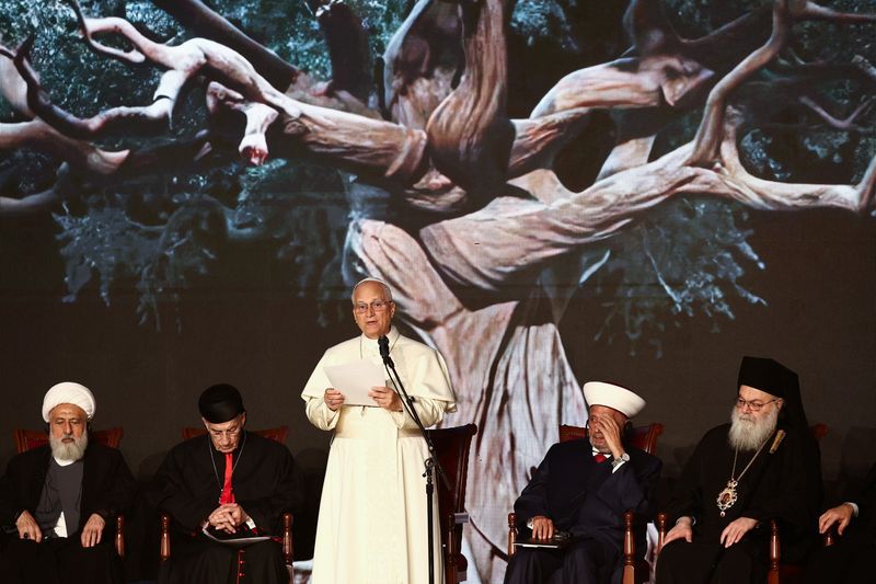 Pope Leo, in crisis-hit Lebanon, urges faith leaders to unite for peace
