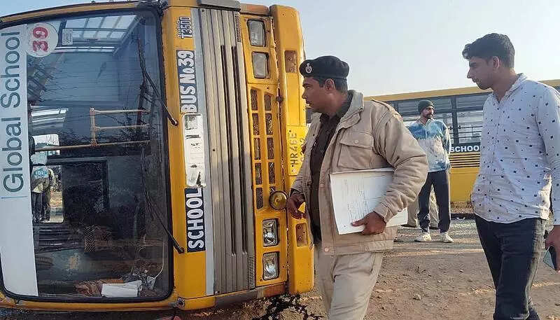6 injured as 2 school buses collide in Rohtak