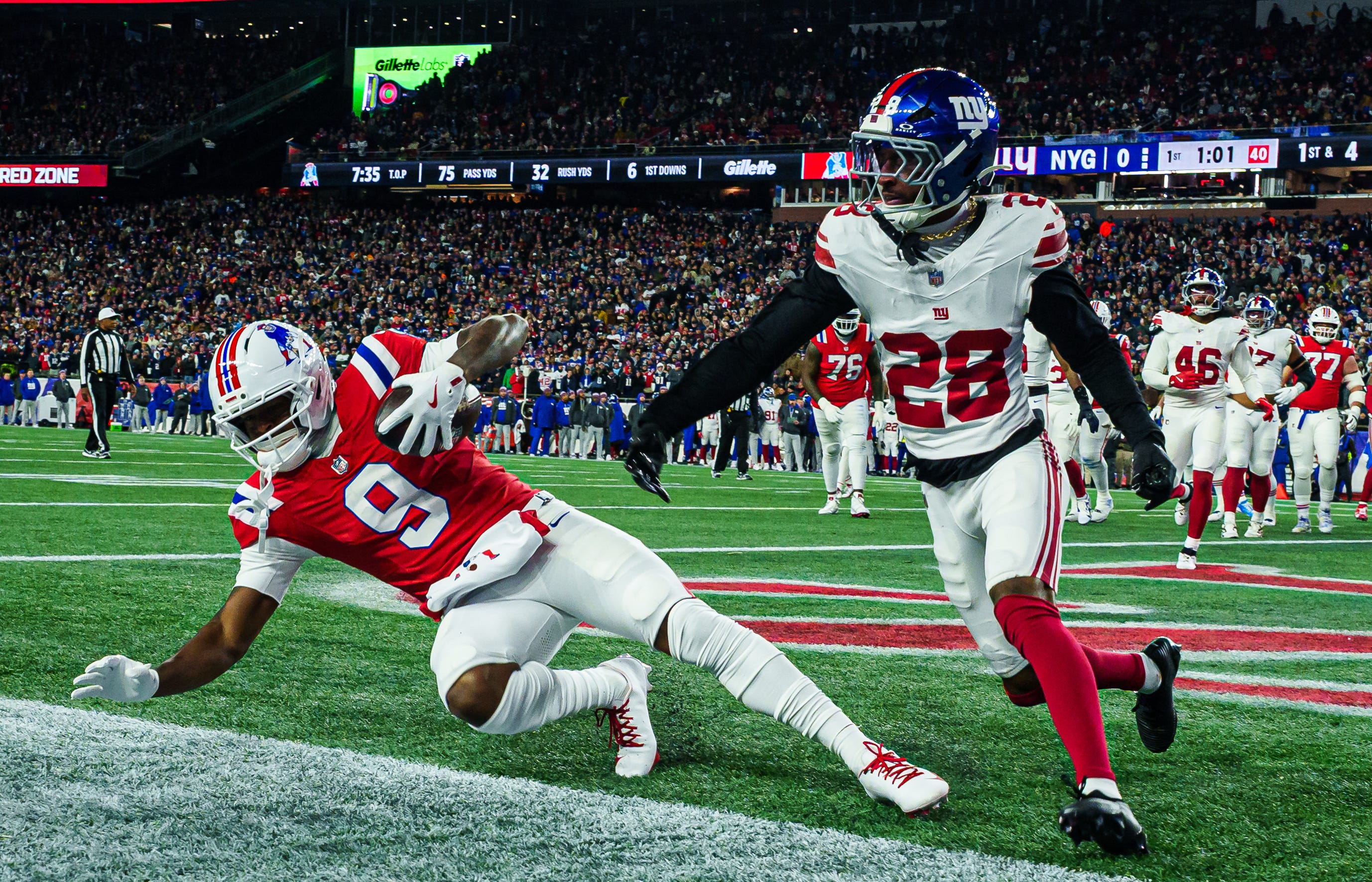 Watch: Patriots WR Kayshon Boutte beats Giants defender for touchdown