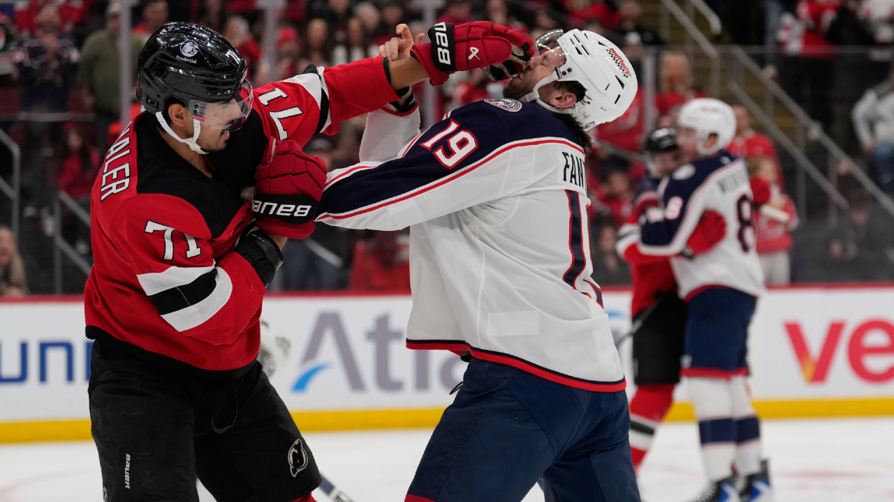 Devils, Blue Jackets combine for 64 PIMs, four fights in second period