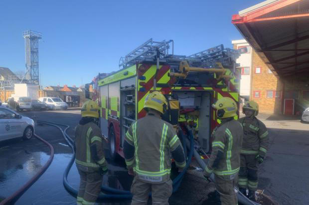 Firefighters spotted on training exercise