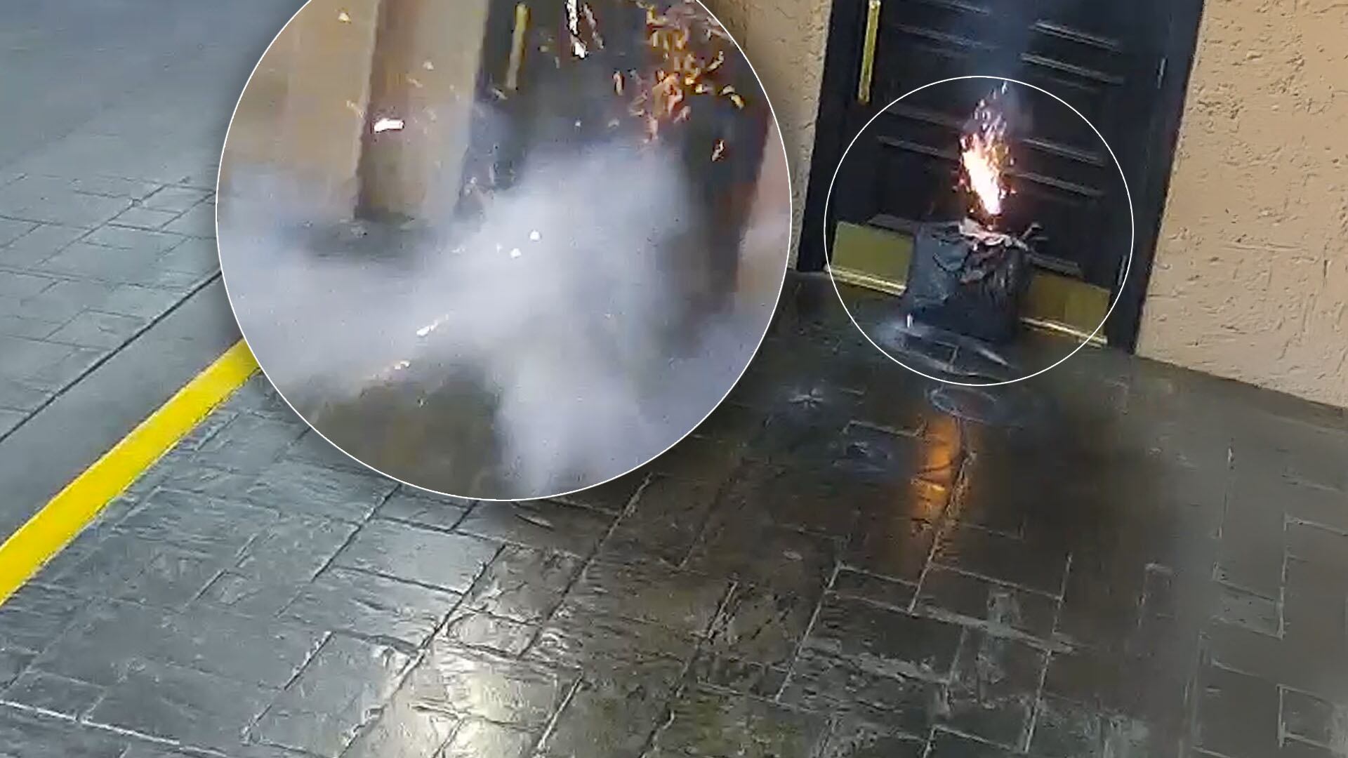 New video shows device explosion outside restaurant near Las Vegas Strip