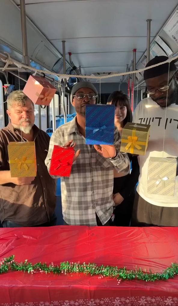Christmas Prize Game on a Bus: Spreading Holiday Joy