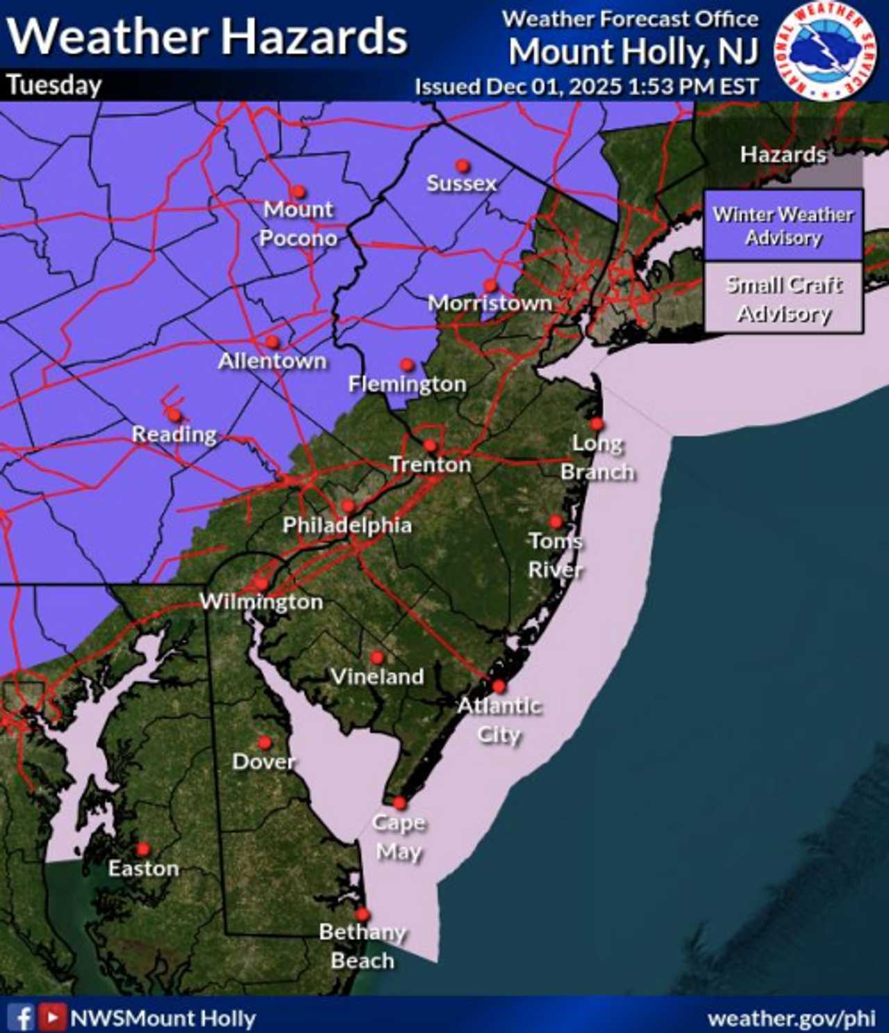 State Of Emergency Declared In Five NJ Counties; 6 Inches Could Fall In ...