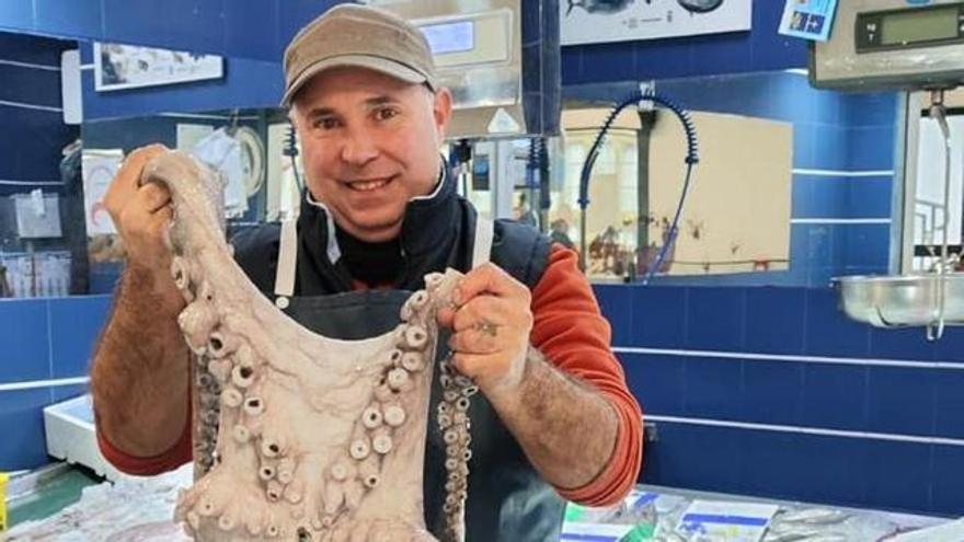 El impresionante pulpo de 6,8 kilos que acaba de vender una pescadería ...