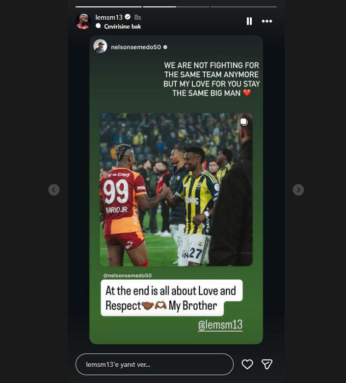 Fenerbahçeli Semedo ve Galatasaraylı Lemina'dan derbi sonrası ortak ...