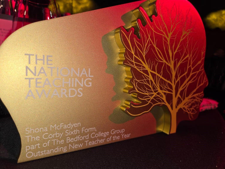 Sixth form teacher wins gold at the Pearson National Teaching Awards