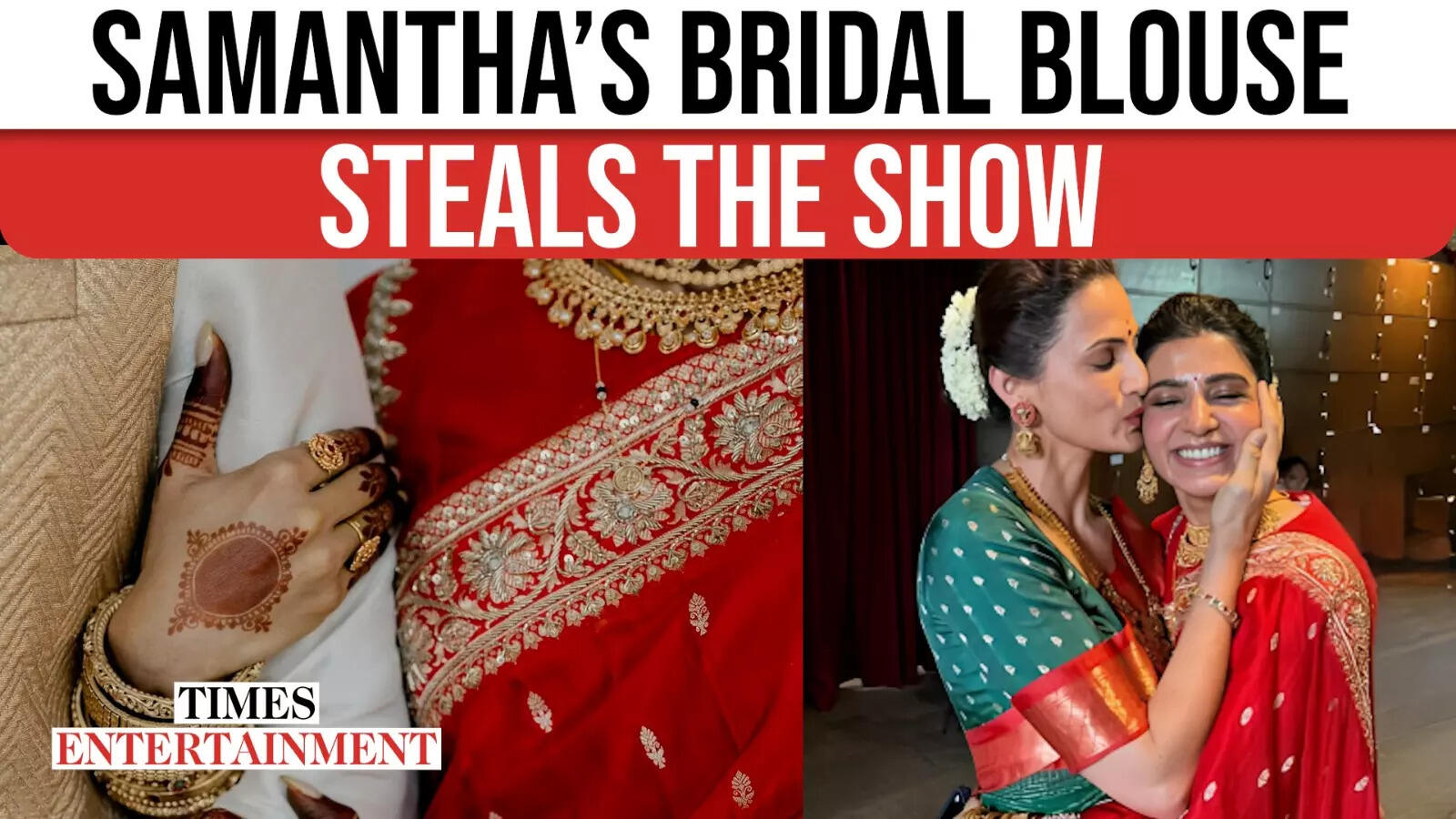Samantha Ruth Prabhu’s Bridal Blouse With Gold Embroidery And Mirror ...