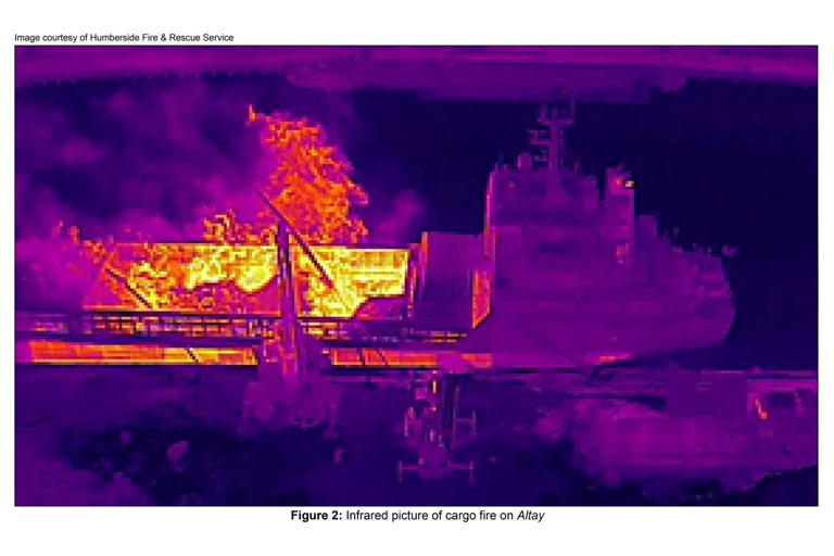 Battery theory for ship's fire which caused 'noxious cloud' to drift ...