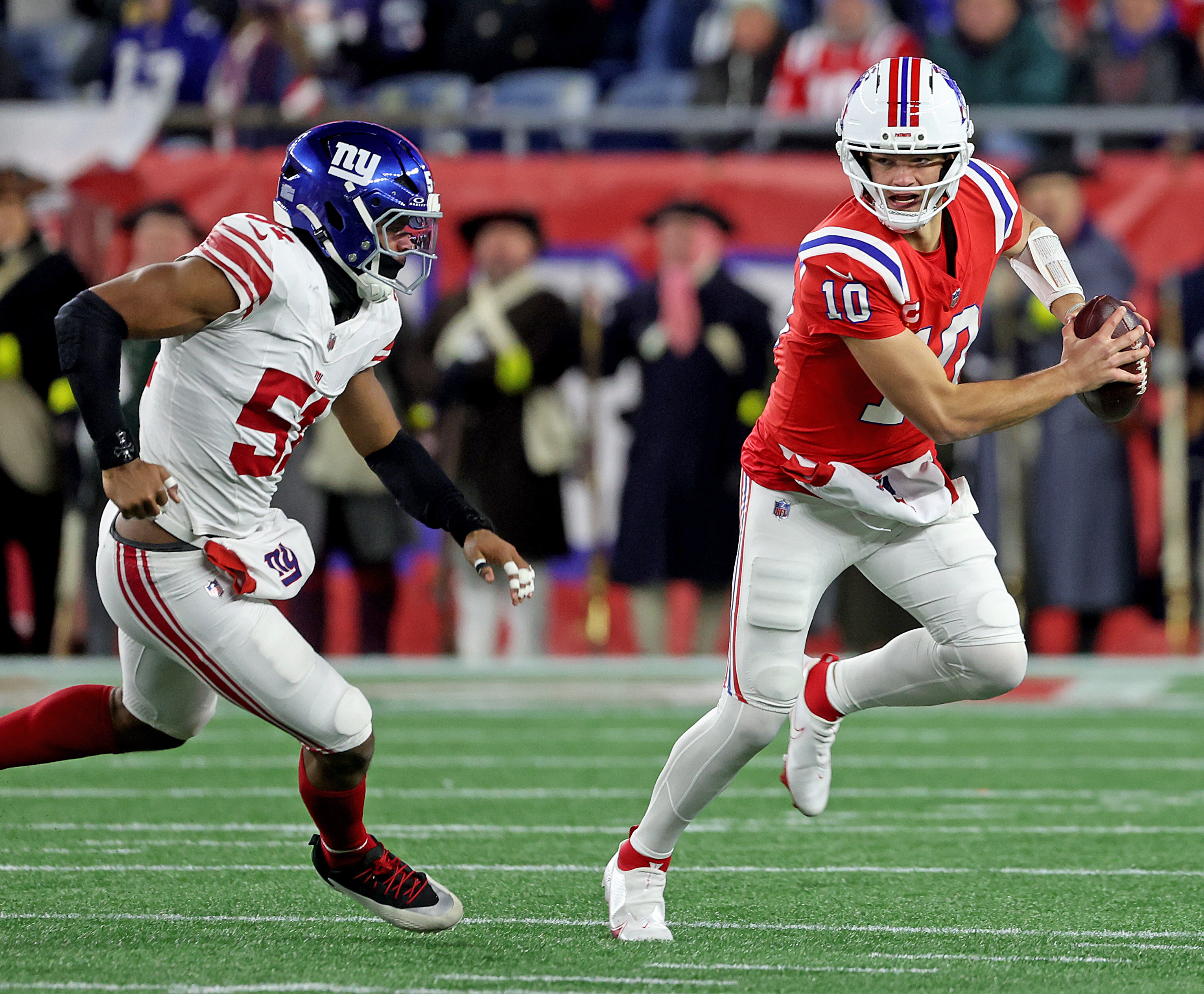 How Drake Maye inspired the Patriots’ patchwork offensive line on ...