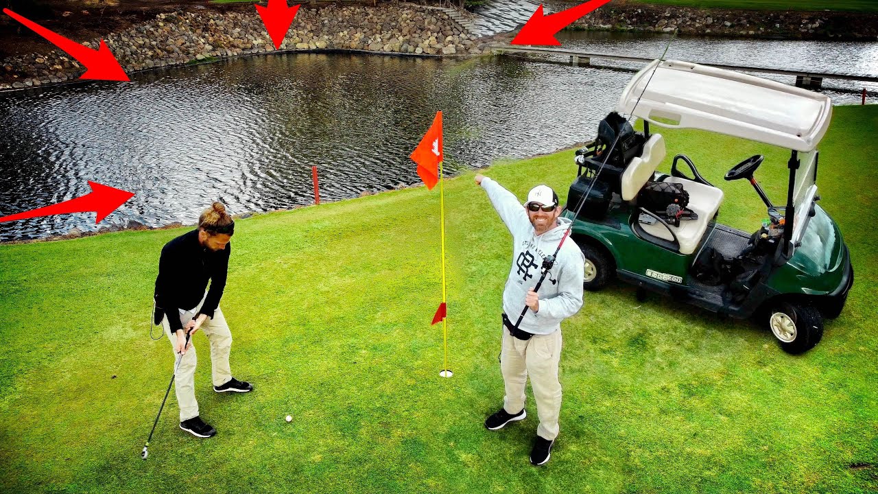 Heimlich im Golfplatz-Teich angeln! Gibt es hier Fische?