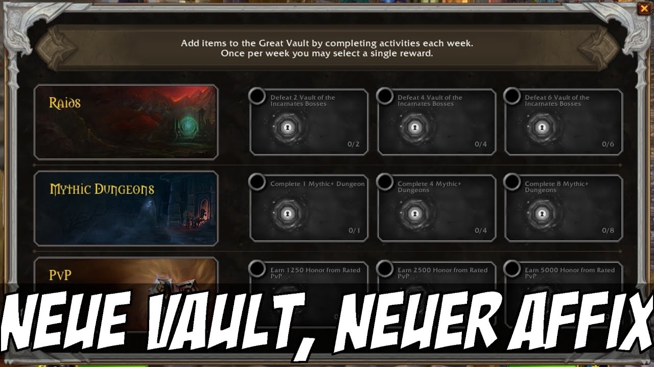 Änderungen am neuen Affix "Thundering" sowie Anpassungen an der Vault ...