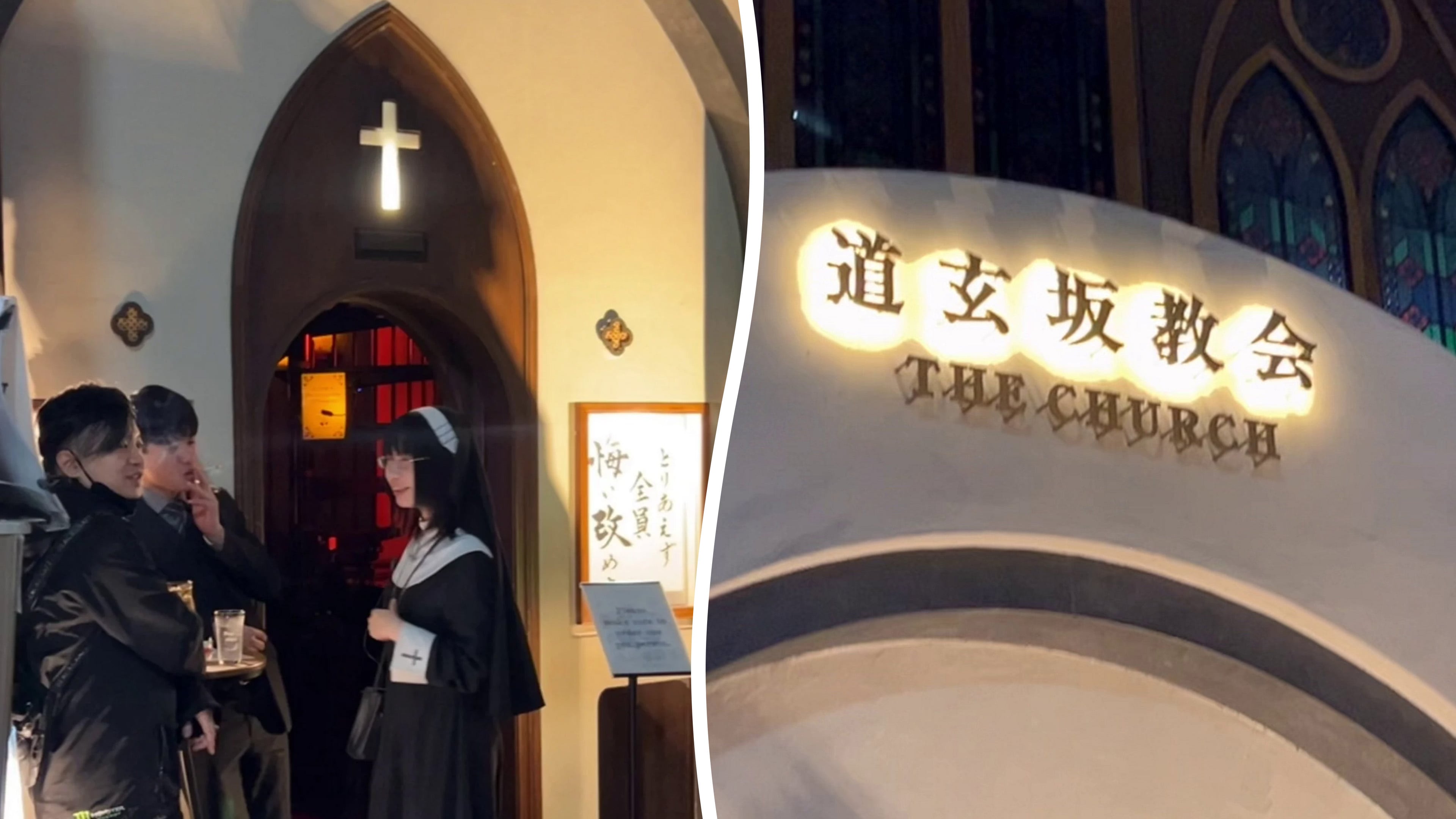 Tourist stumbles upon bizarre church-themed club in Tokyo - with nun on ...