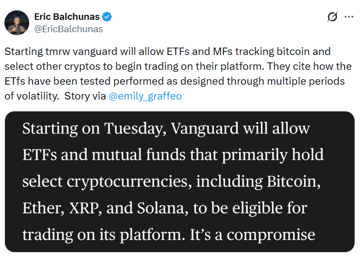 Bank of America backs 1%–4% crypto allocation, opens door to Bitcoin ETFs