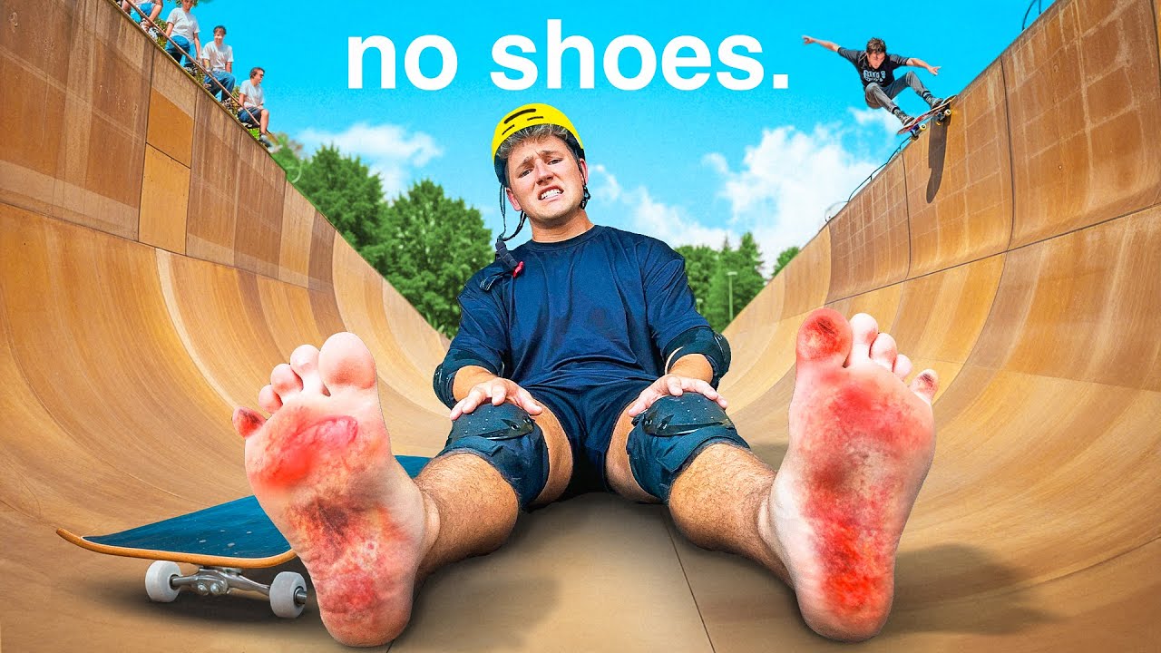 Adventurer tests physical limits by attempting extreme sports barefoot