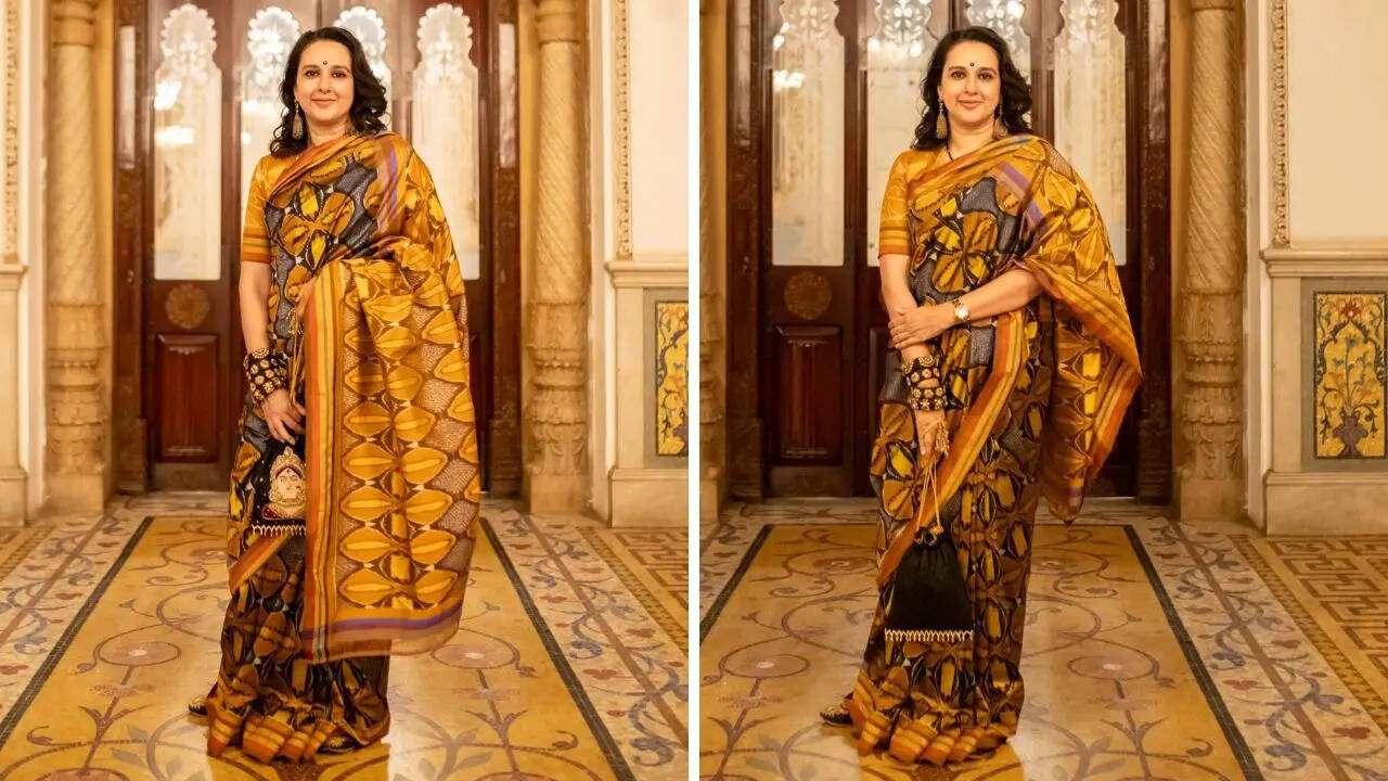 Maharani of Baroda Radhikaraje Gaekwad's Snake-Skin Inspired Ikat Silk ...