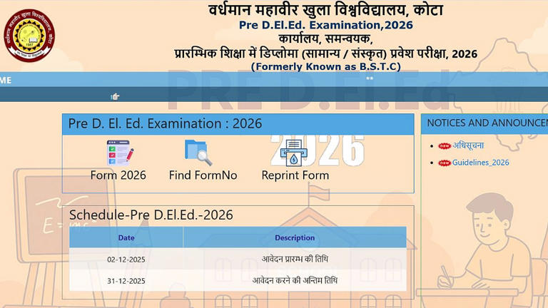 Rajasthan Opens BSTC Pre DElEd 2026 Applications; Check Eligibility ...