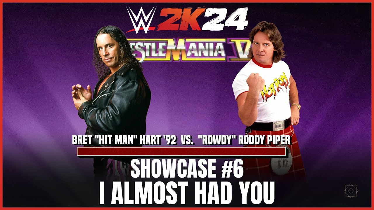 WWE 2K24 showcase WrestleMania VIII I almost had you (Bret Hart vs ...