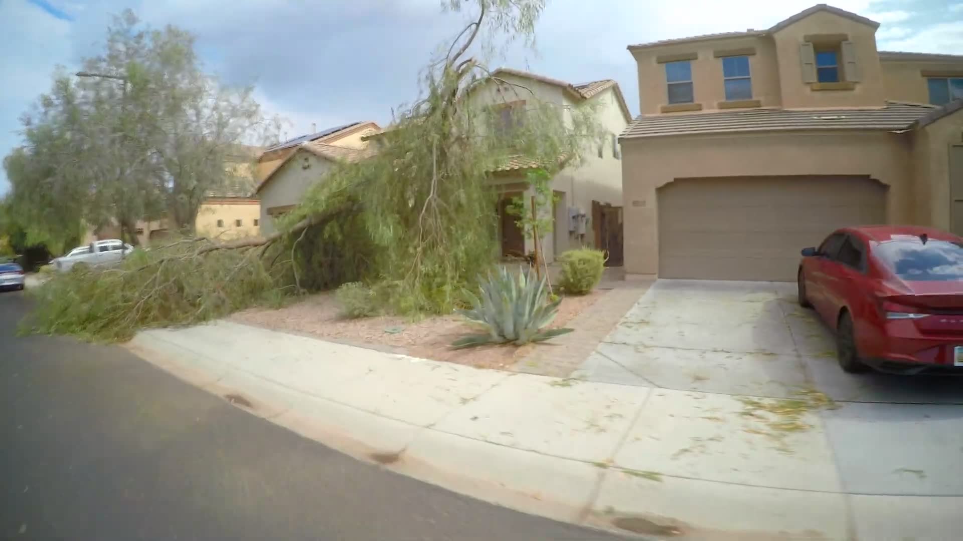 Severe weather devastates residential area as flooding and wind cause ...