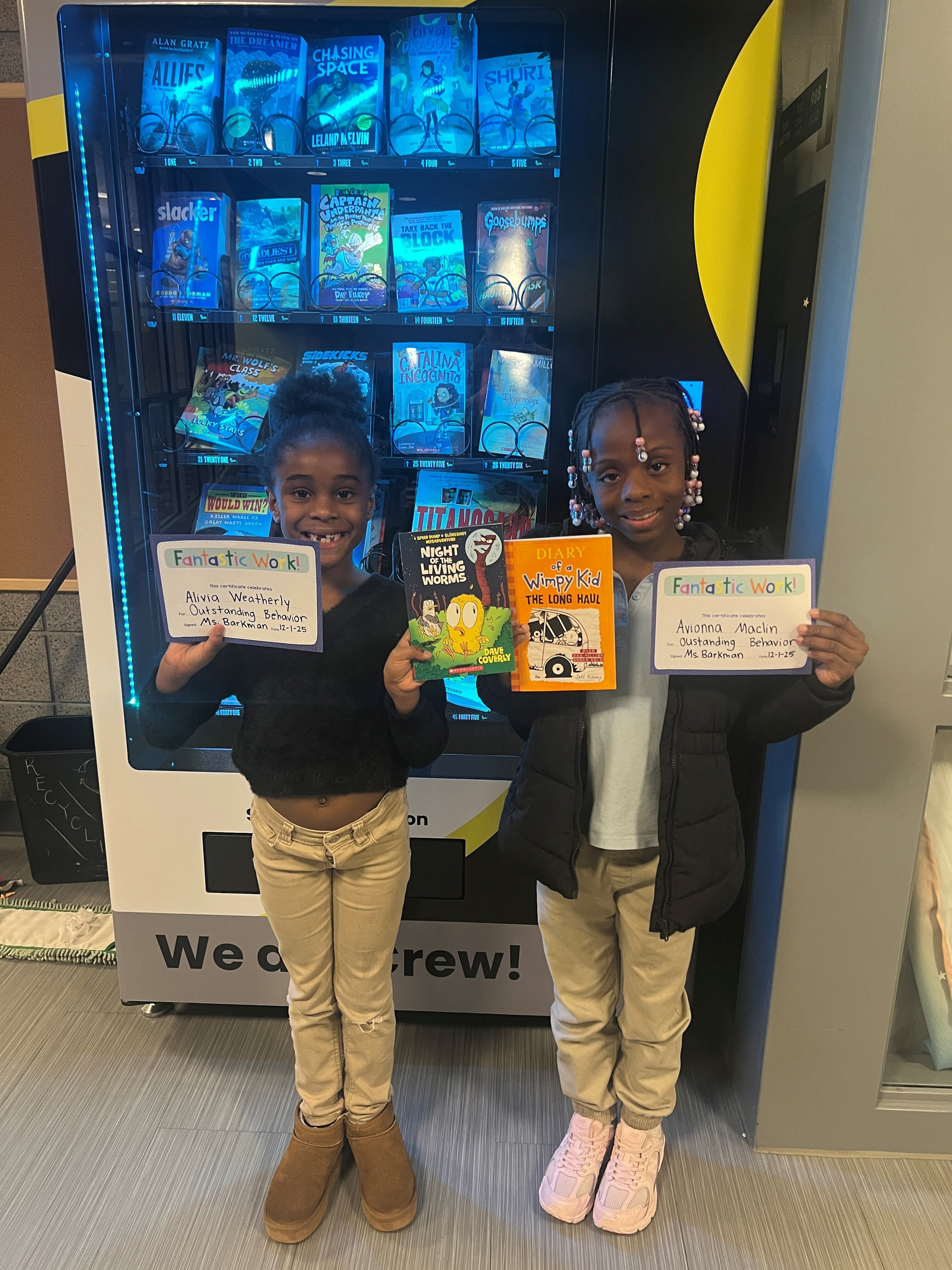 Book vending machine installed at Flint school