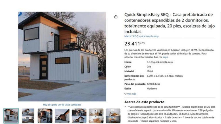 Aterriza en España una casa prefabricada de dos plantas por 23.000 euros: tiene dos habitaciones ...