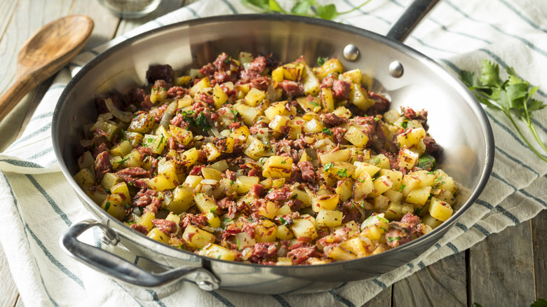 Canned Corned Beef Hash's Mushy Texture Turns Crispy With This Simple Trick