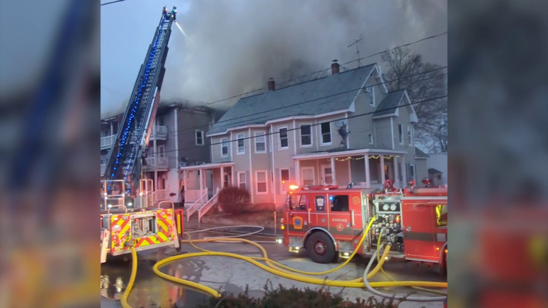 3 taken to hospital after crews battle fire that spread to at least two ...