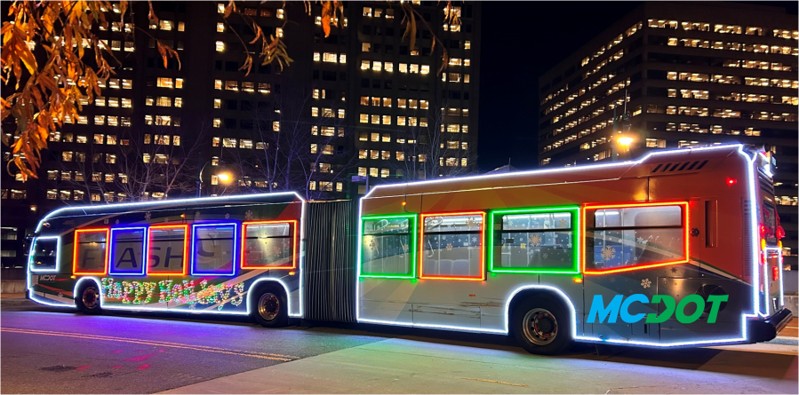 Montgomery County’s ‘Flash Light’ buses sparkle for holiday season