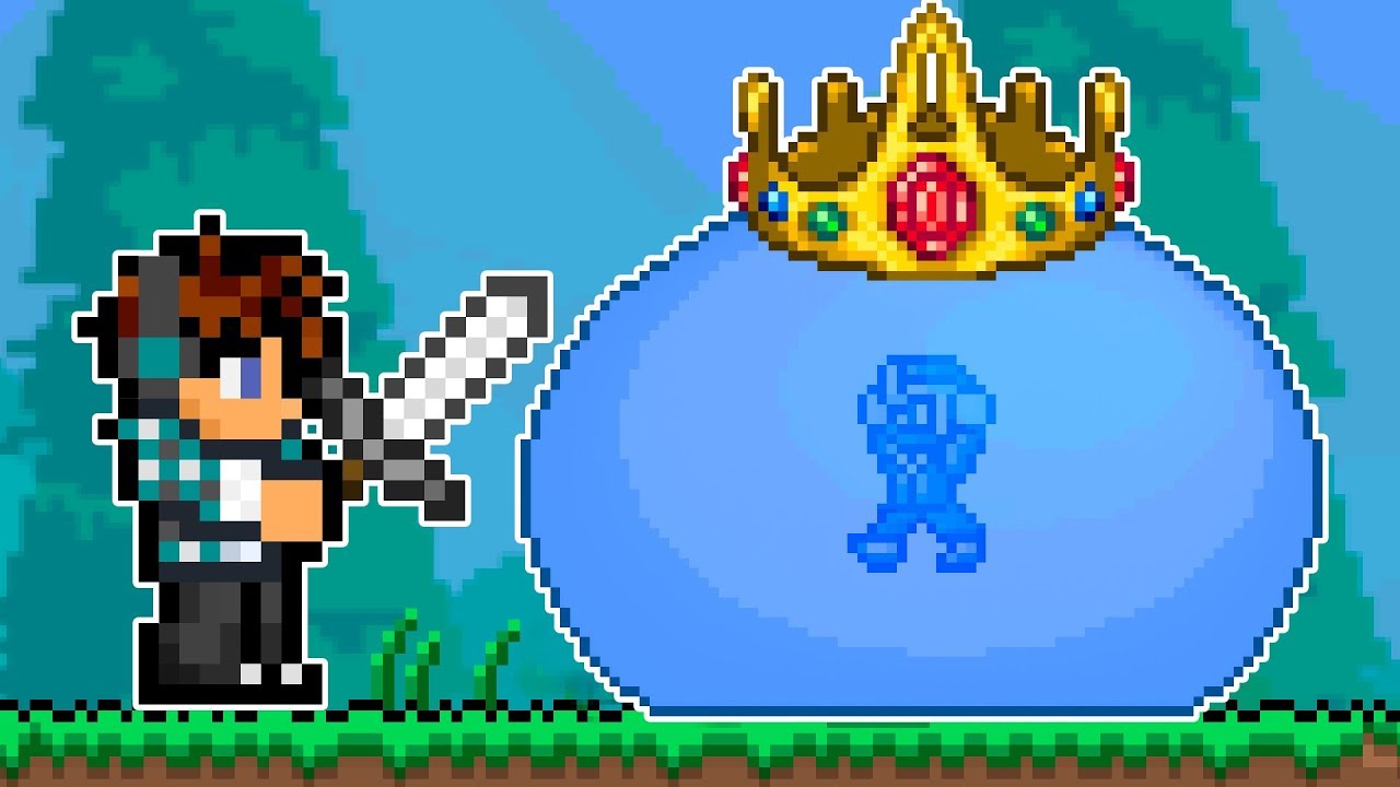 Slime gigante no Terraria!