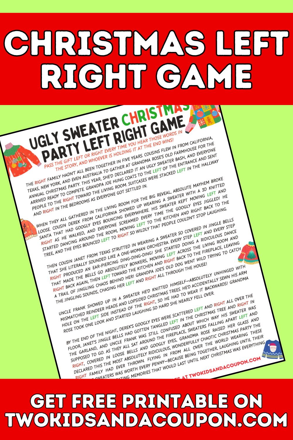 Create Holiday Fun and Chaos With Our Christmas Left Right Game