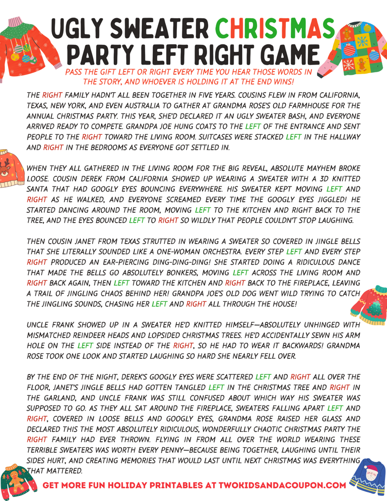 Create Holiday Fun and Chaos With Our Christmas Left Right Game