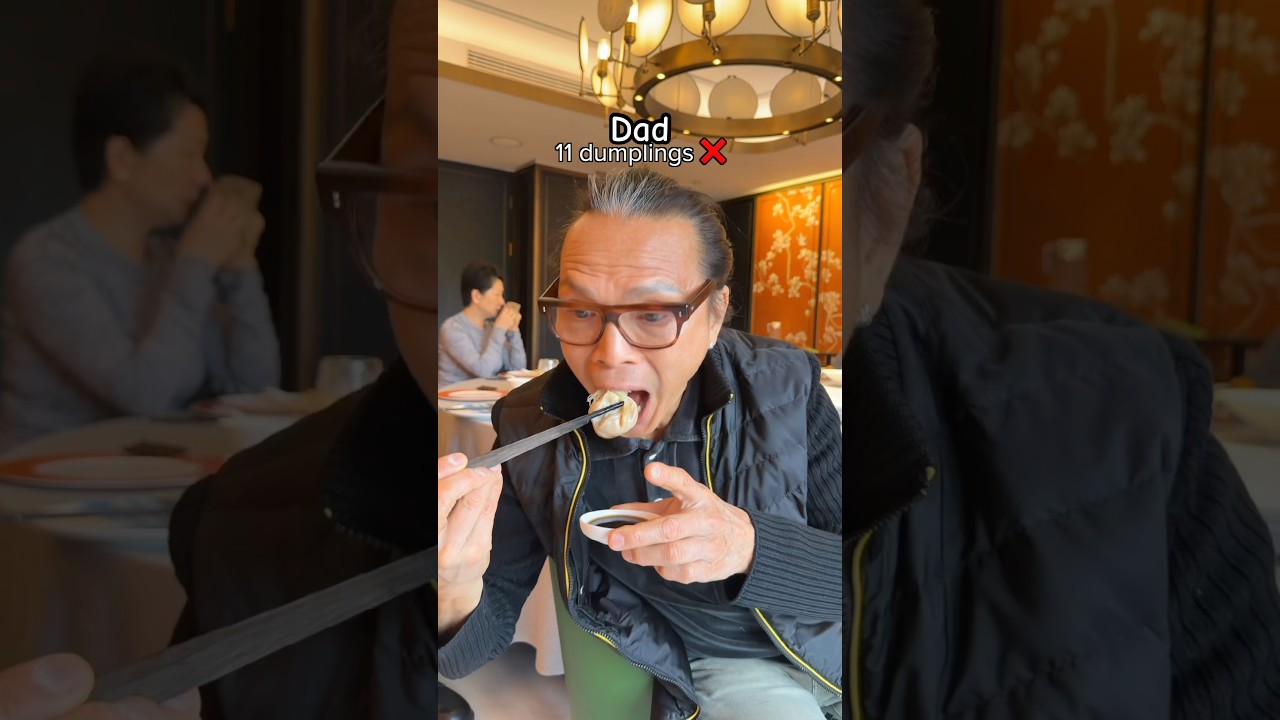 Dumpling showdown! 🥟 Dad vs sons - who eats the most?