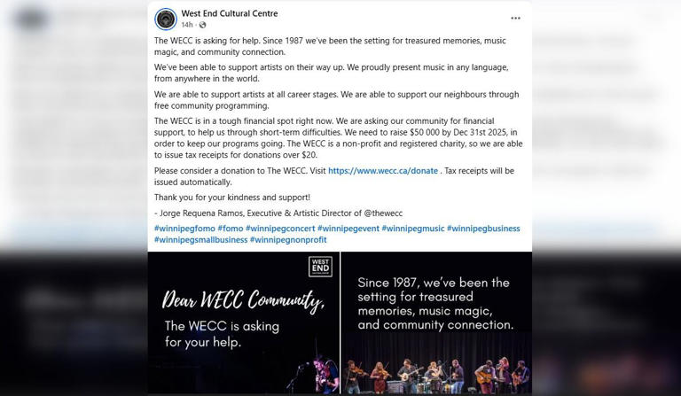 West End Cultural Centre in 'severe cash-flow' situation, needs $50K by ...