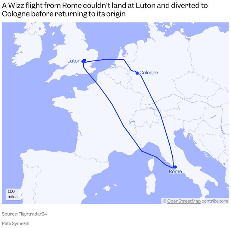 Passengers flying from Rome to London ended up in Germany, then back in ...