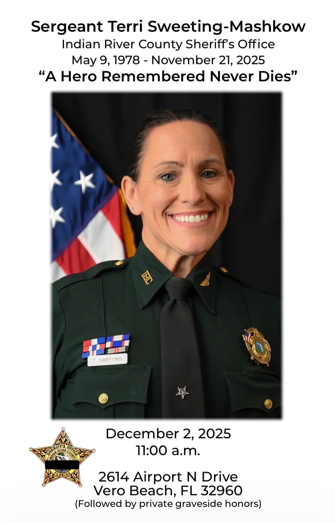 Touching memorial held for Florida deputy Terri Sweeting-Mashkow