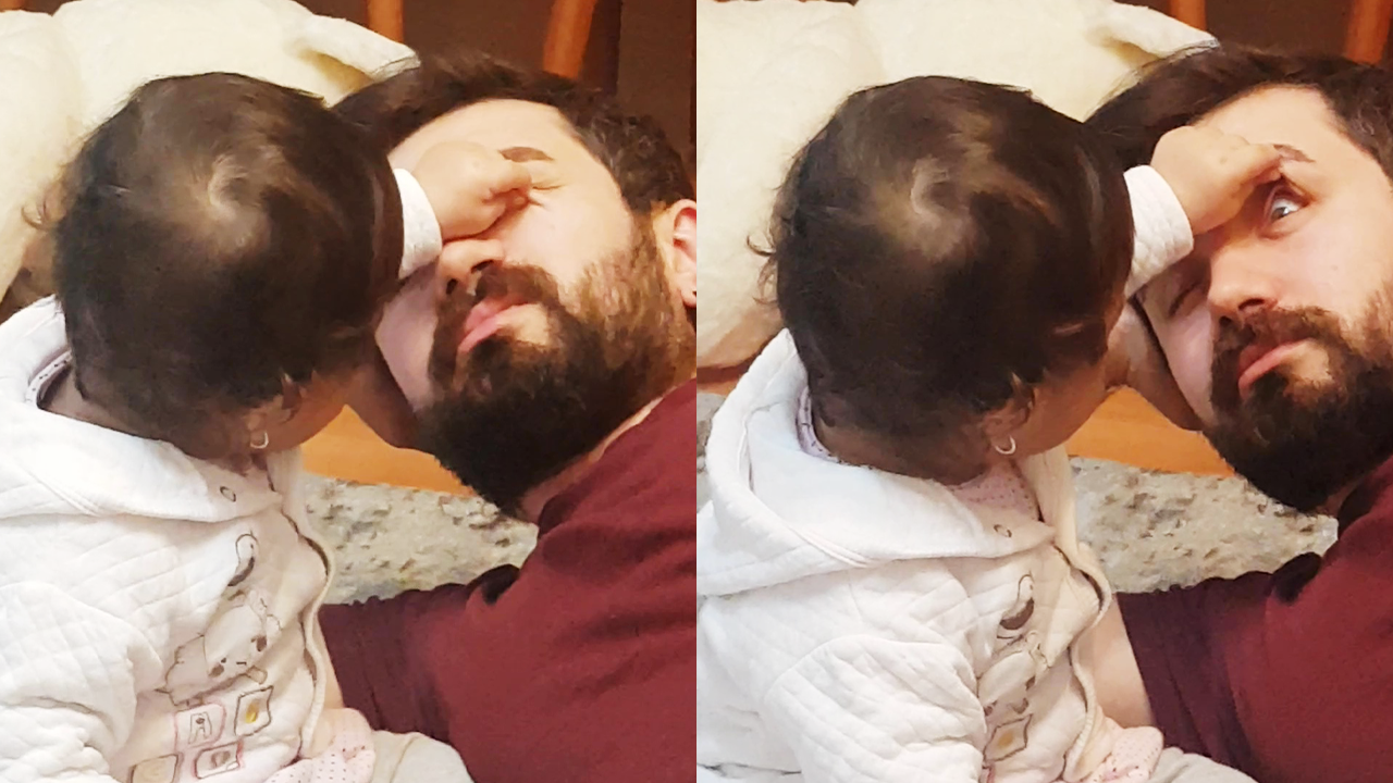 ''All Eyes On Me!' Baby Tries to Open her Father's Eyes so he could ...