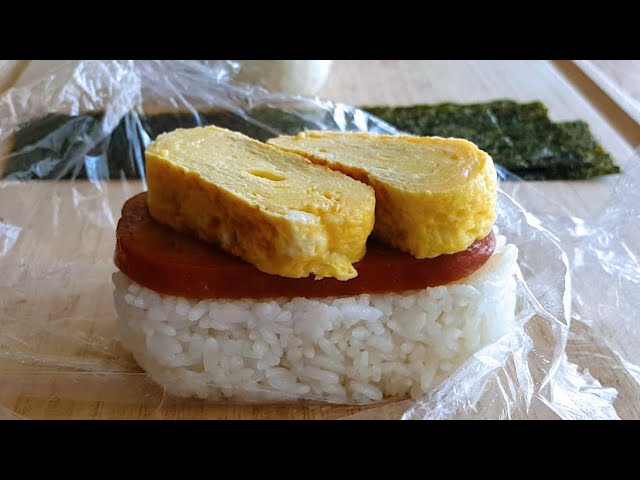 Spam musubi with egg | Pan-frying vs microwave glazed spam