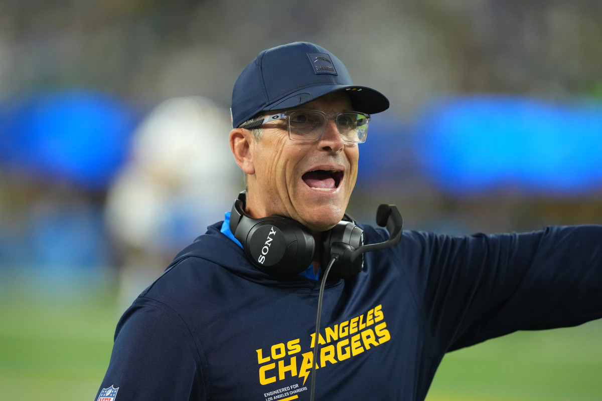 Jim Harbaugh reacts to Sherrone Moore's firing at Michigan