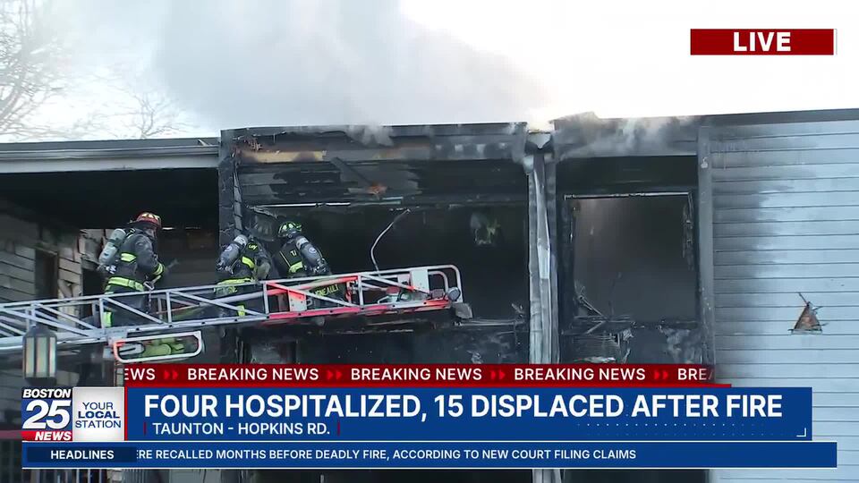 4 hospitalized, 15 displaced after fire tears through Taunton apartment ...
