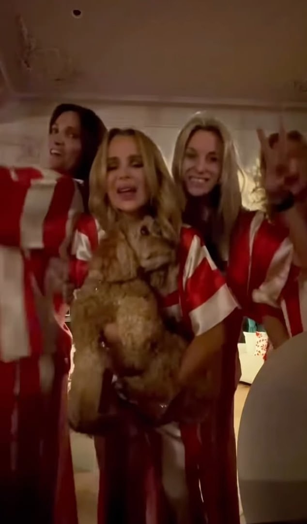 Amanda Holden downs red wine and boogies with Cutting It co-stars in ...