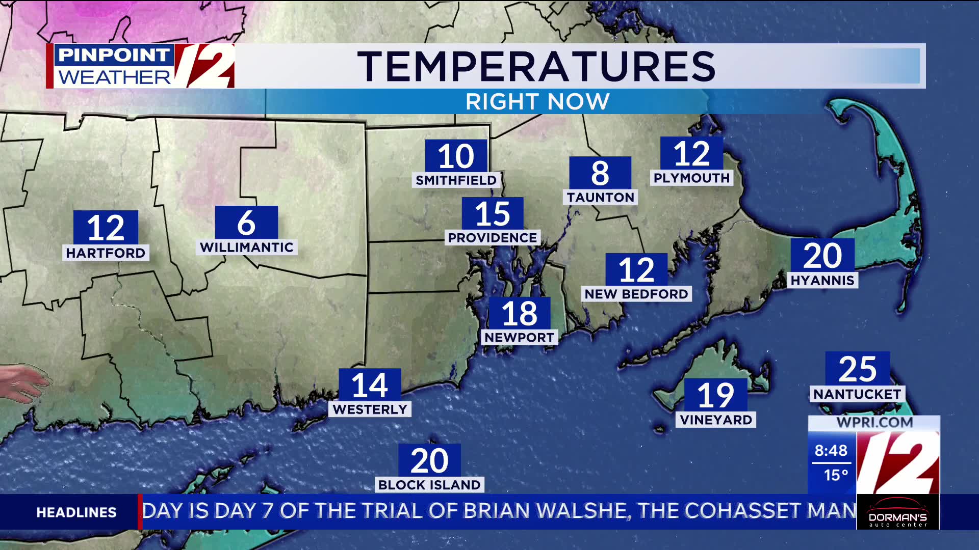 WPRI 12 weather forecast for 12/9/25: Cold and dry today; rain and snow ...